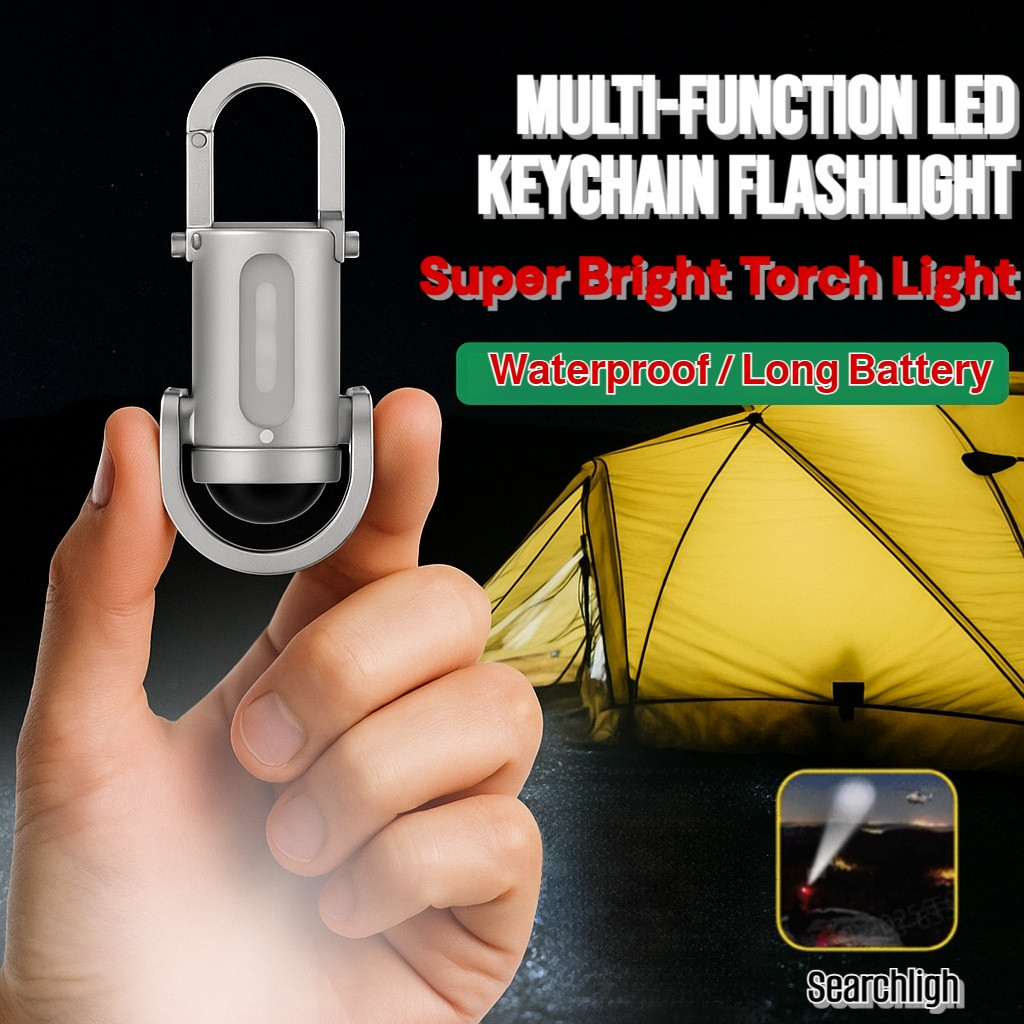 Keychain Flashlight Waterproof Light Multifunctional Mini Key Ring ...