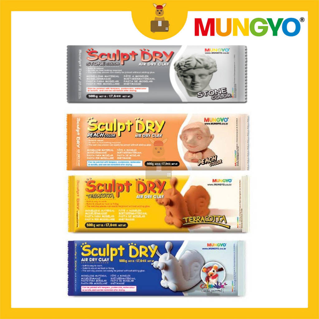 MUNGYO Sculpt Dry Air Dry Clay 500GM (White / Terracotta Clay / Stone ...