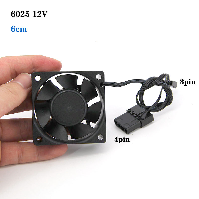 6cm 60*60*25 6025 DC 12v small 3pin big 4pin Brushless PC Cooling Fan ...