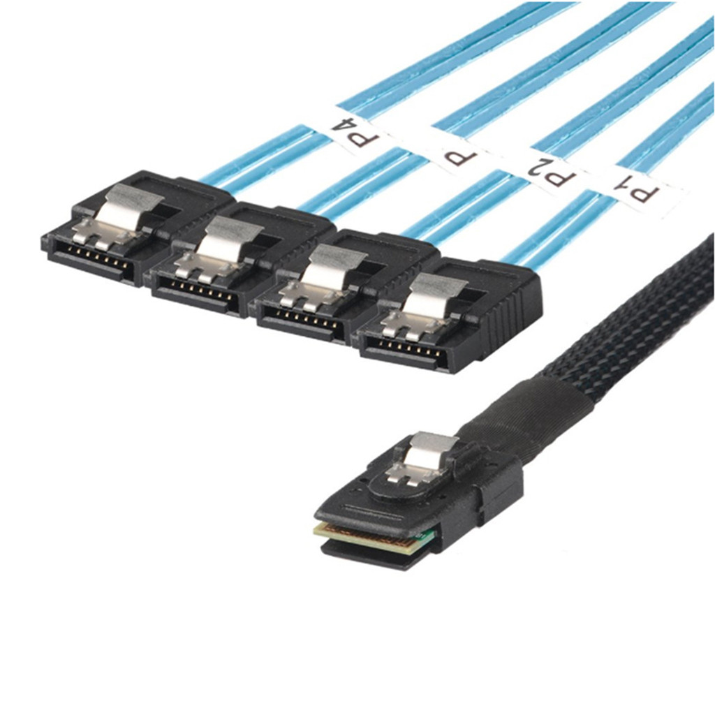 MINI SAS 8087 to SLIM SAS 8654 4I/4X SATA 7P Male Female Server Cable High Speed Connection ...