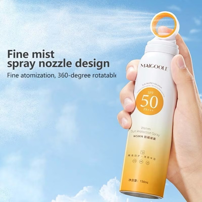 SPF50PA+ 150ml Outdoor Sunscreen Spray Locks Makeup Sweat Proof Sun ...