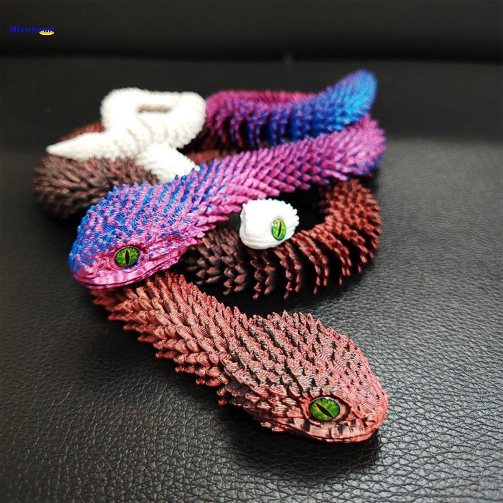3D Printed Snake Toy Ornaments Charm 3D Printed Animals Toy Tabletop ...