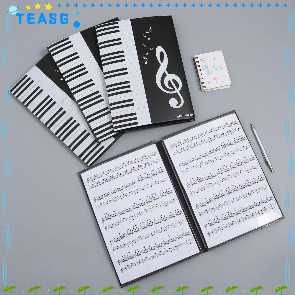 TEASG Piano Paper Sheets Folder, Four-page Spread A4 Guitar Sheet Music ...