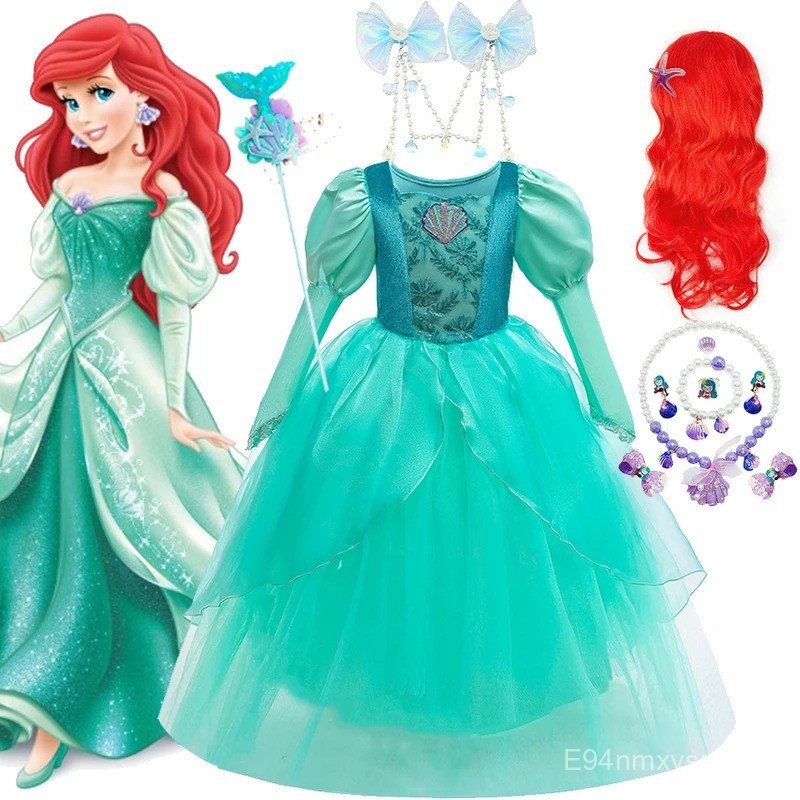 Little Mermaid Dress For Girls Cartoon Disney Princess Theme Party ...