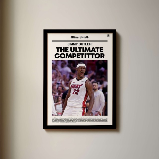 Poster NBA Jimmy Butler Miami Heat Art Print | Nba Final Newspaper ...