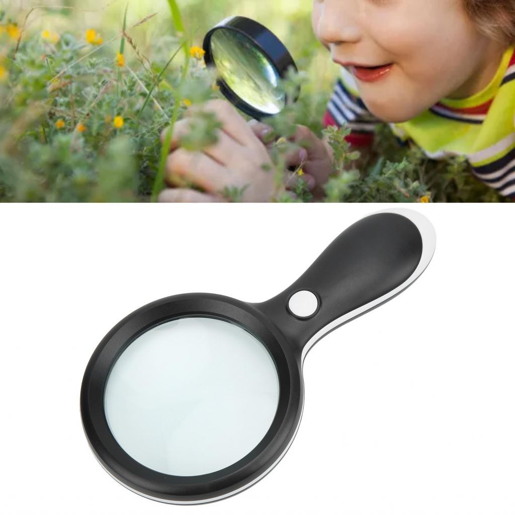 Handheld Illuminated Magnifier Clear ABS + Optical Glasses LED ...