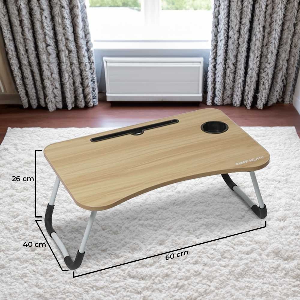 Qnshp Folding Laptop Study Table Portable Desk with Bottle Hole - L62 ...