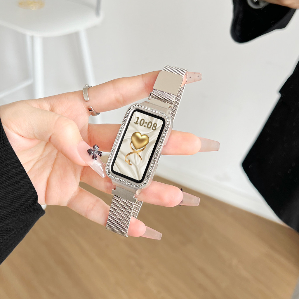 Milanese Magnetic Loop Strap with Diamond setting PC Hollow cover for ...