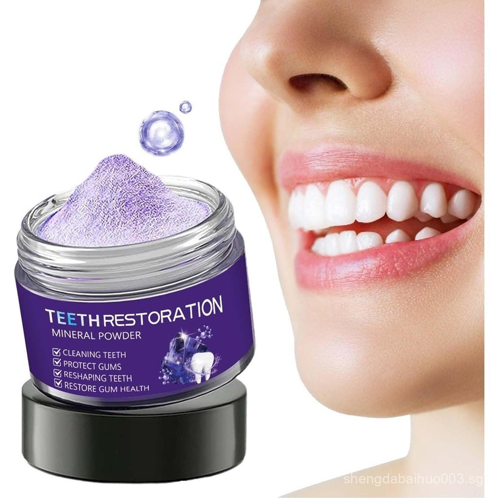 2025 New Teeth Restoration Mineral Powder Purple Natural Tooth Powder ...