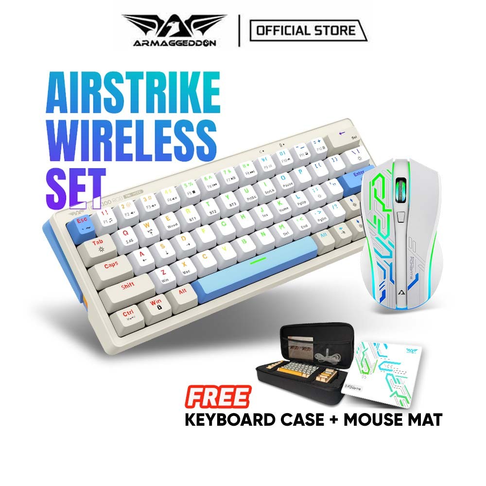 Armaggeddon GMK 100 Tri-Mode Mechanical Keyboard 60% Wireless Gaming ...