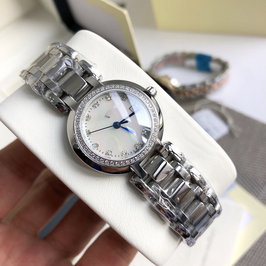 Luxury Bright Diamond Ring White Dial Gorgeous Elegant Stainless Steel ...