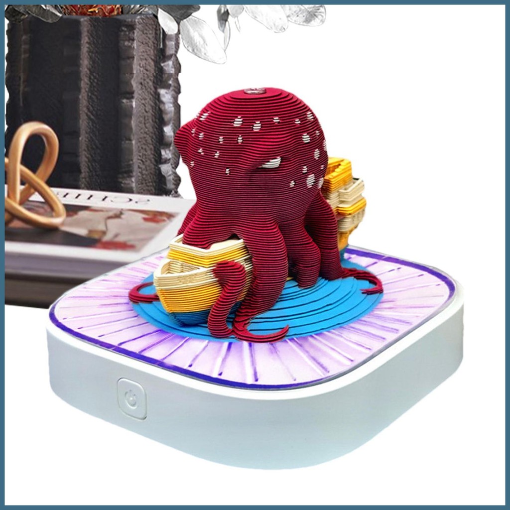 3D Art Calendar 2025 Octopus Sculpture Notepad Calendar Creative Time ...