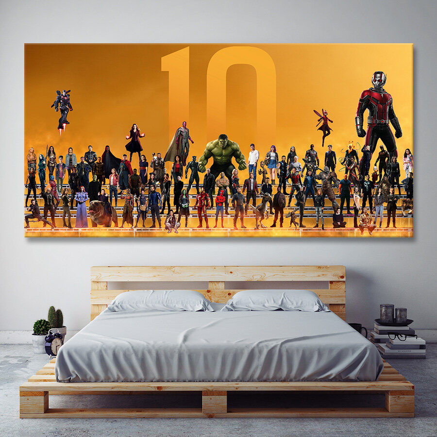 The Infinity Saga Marvel Cinematic Universe Wall Art Poster Avengers ...