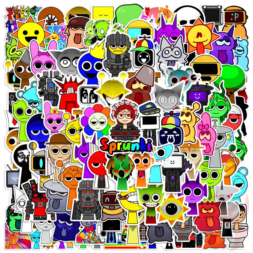 100Pcs/Set Incredibox . Sprunki Series B Stickers Waterproof Fashion ...