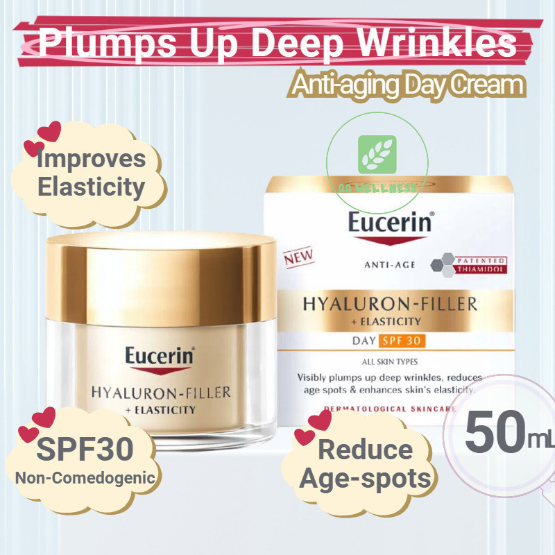 👍Eucerin Hyaluron-Filler + Elasticity Day Cream SPF30 50mL Anti-aging ...