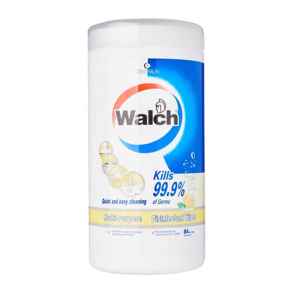 Walch Multi Purpose Disinfectant Wet Wipes (Lemon) 84pcs | Shopee Singapore