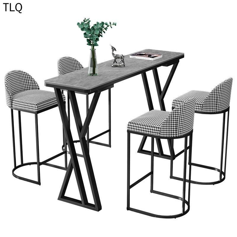 TLQ Sintered Stone Bar Table Set Marble Table Bar Counter Table Long ...