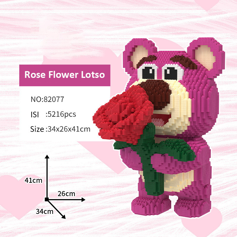 Nano Block Rose Flower Lotso Big Bricks Educational Toy, 3D Building ...