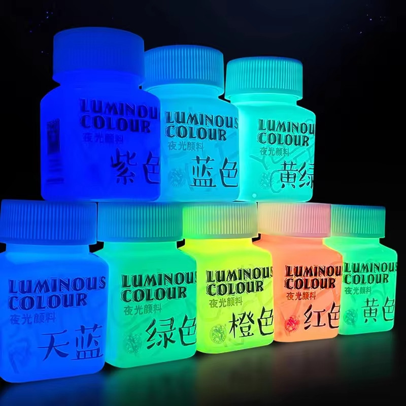 Luminous pigment 58ml Glow in The Dark Acrylic Luminous Paint Bright ...