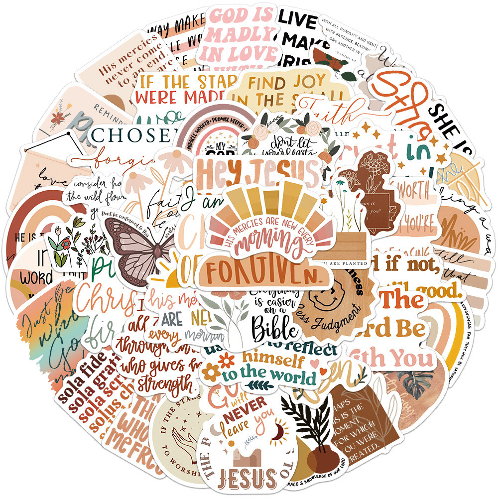 50PCS Bohemian Style Bible Graffiti Stickers for Bicycle Hand Account ...