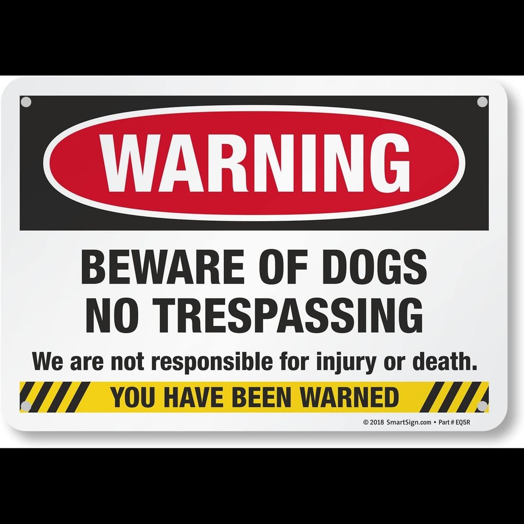 SmartSign Beware of Dogs Metal Warning Sign x inches No Trespassing ...