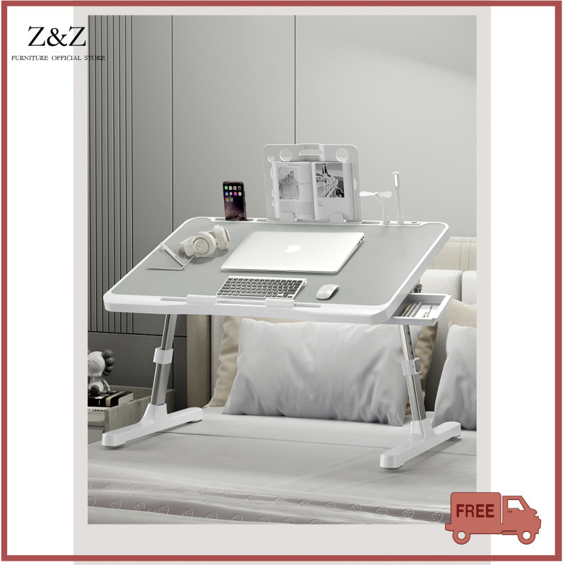 New Adjustable Foldable Table Anti-slip Bed Mini Table with Drawer ...
