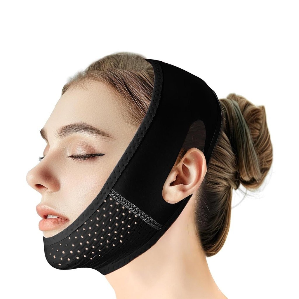 Reusable V Line Lifting Mask with Chin Strap, V Shaped Face Mask for ...