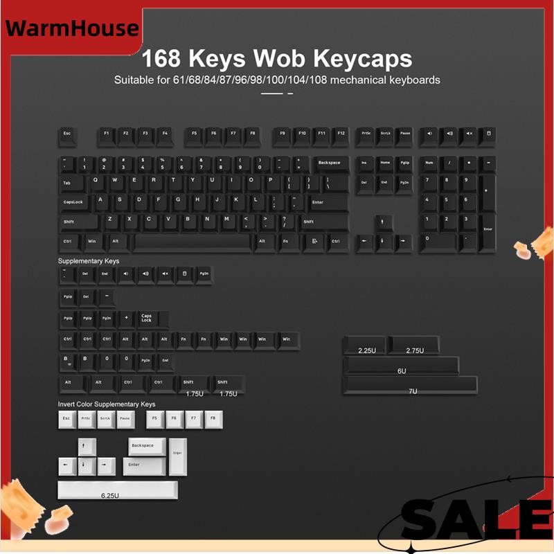 168-Key Big Set Dual Color Key Caps High Content PBT Wear Keycaps Set ...