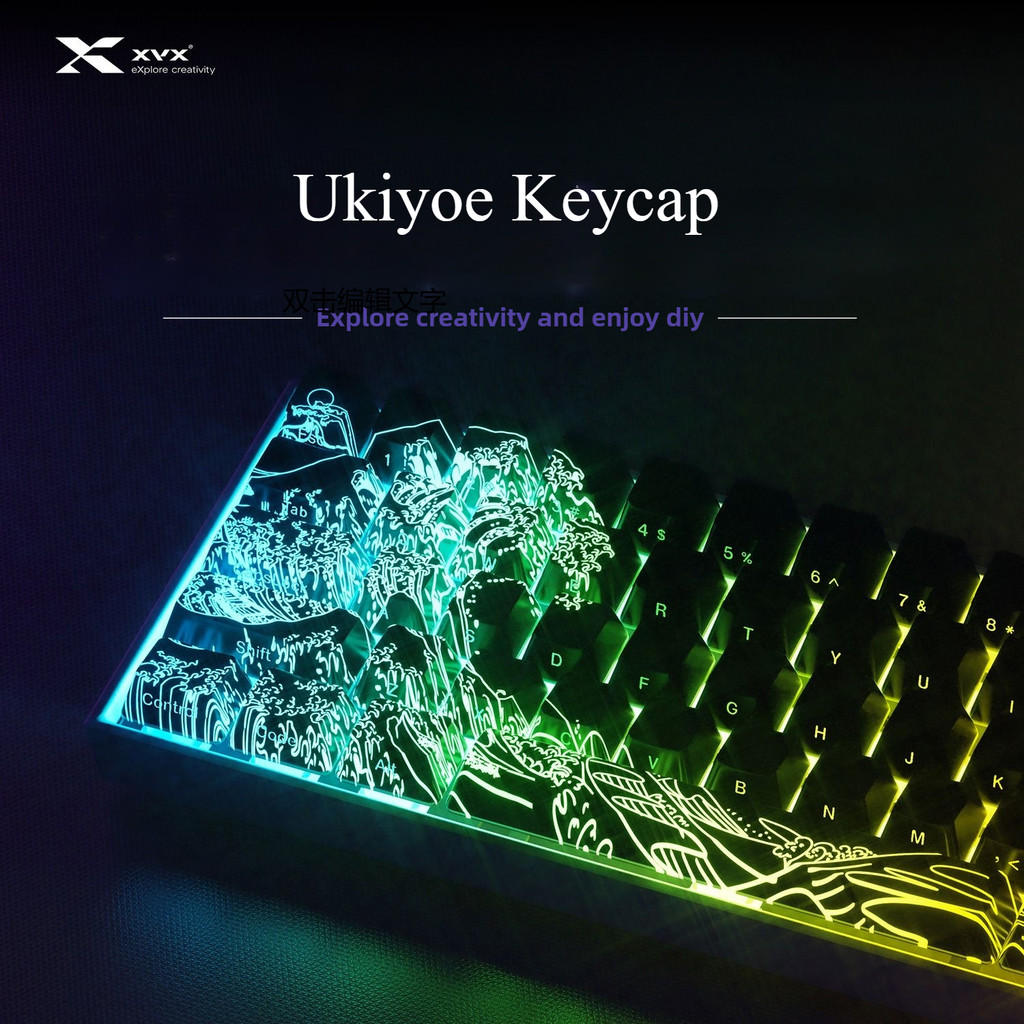 Ukiyoe Keycap Side Print Shine Through Painting Series Cherry Profile ...