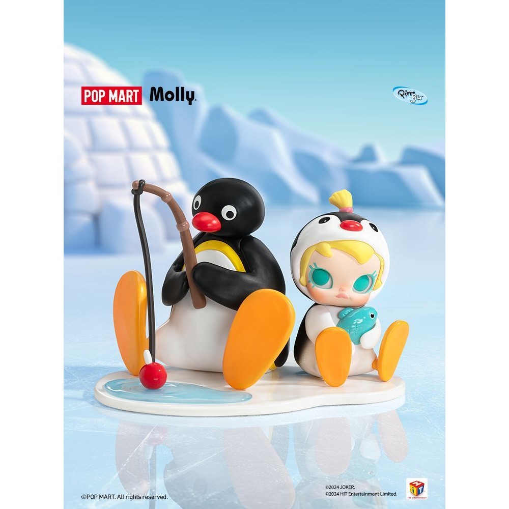 POP MART Baby Molly × PINGU Fishing Time Figure [Genuine] Elevator ...