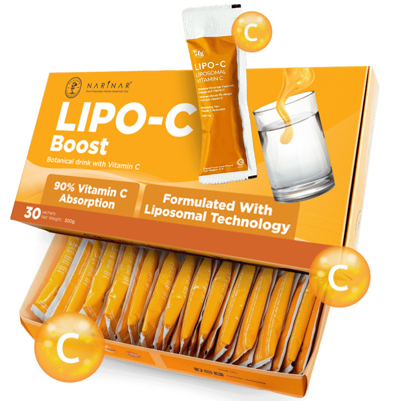 NARINAR Lipo C Boost Botanical Drink With Vitamin C / Liposomal Vitamin C (1000mg) (30 sachets ...