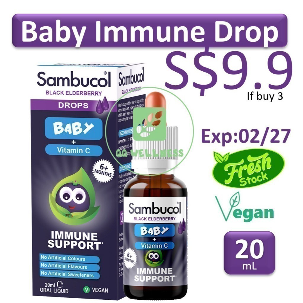 Sambucol Baby Drops 20ml Black Elderberry Exp 05/27 | Shopee Singapore