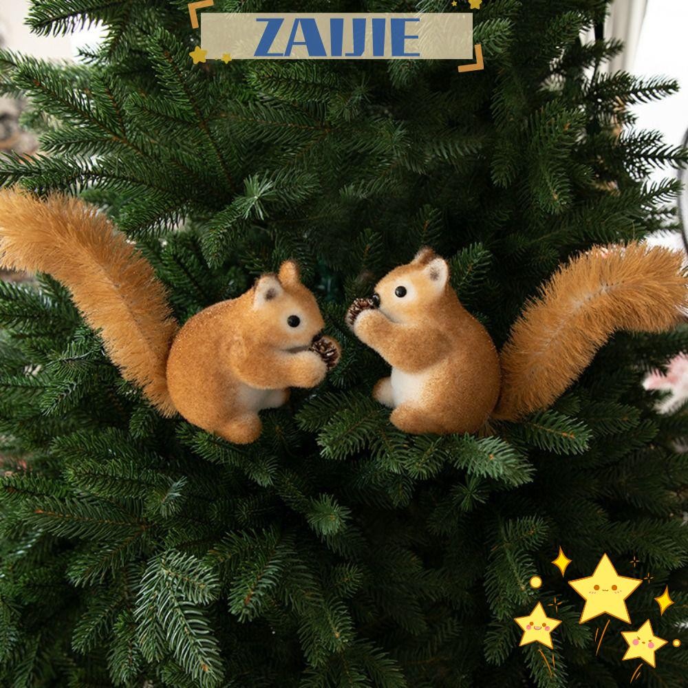 ZAIJIE24 Simulated Squirrel, Foam Merry Christmas Squirrel Ornament ...