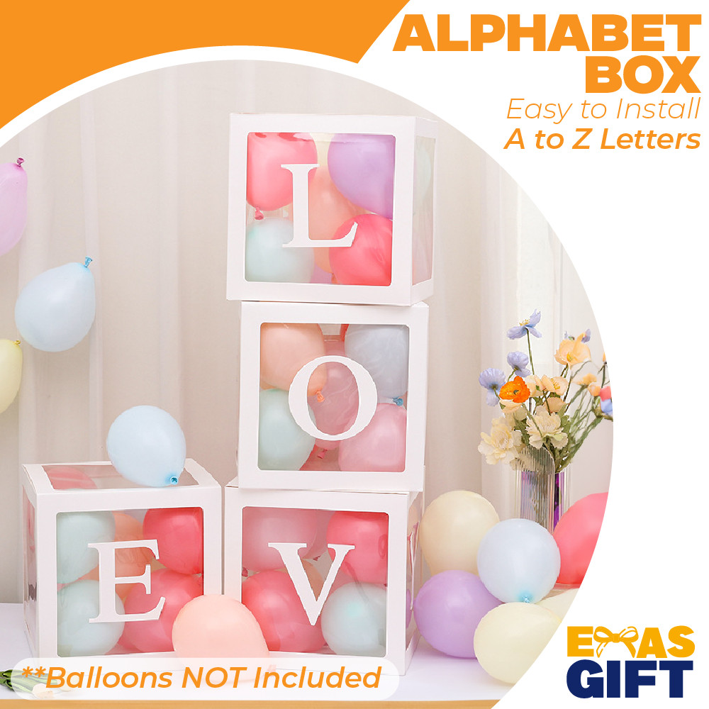 Birthday Alphabet Box Party Wedding 30*30cm DIY A-Z Decoration Party ...