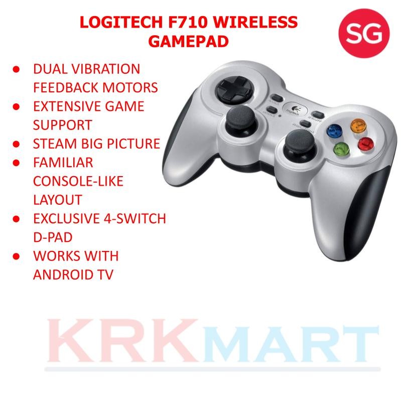 Logitech F710 Wireless Gamepad for PC Gaming and Android TV, Four ...
