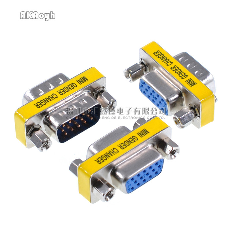 Db15 VGA Male to Female Adapter for Hole VGA Cable Extension Head Three ...