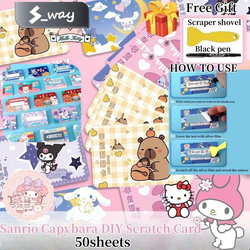 [FREE GIFT] Christmas Sanrio Capybara Scratch Card DIY Creative ...