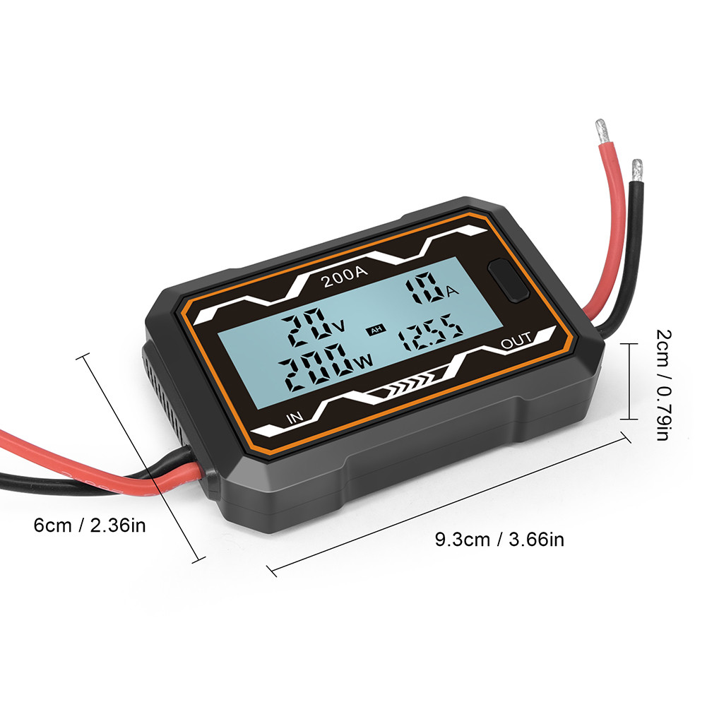 100/150/200A RC Watt Meter Power Analyzer Digital DC 0-60V Voltmeter ...