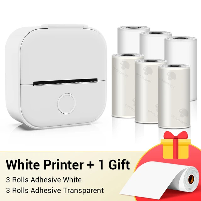 T02 Portable Thermal Printer Wireless Bluetooth Connection Photo Label ...