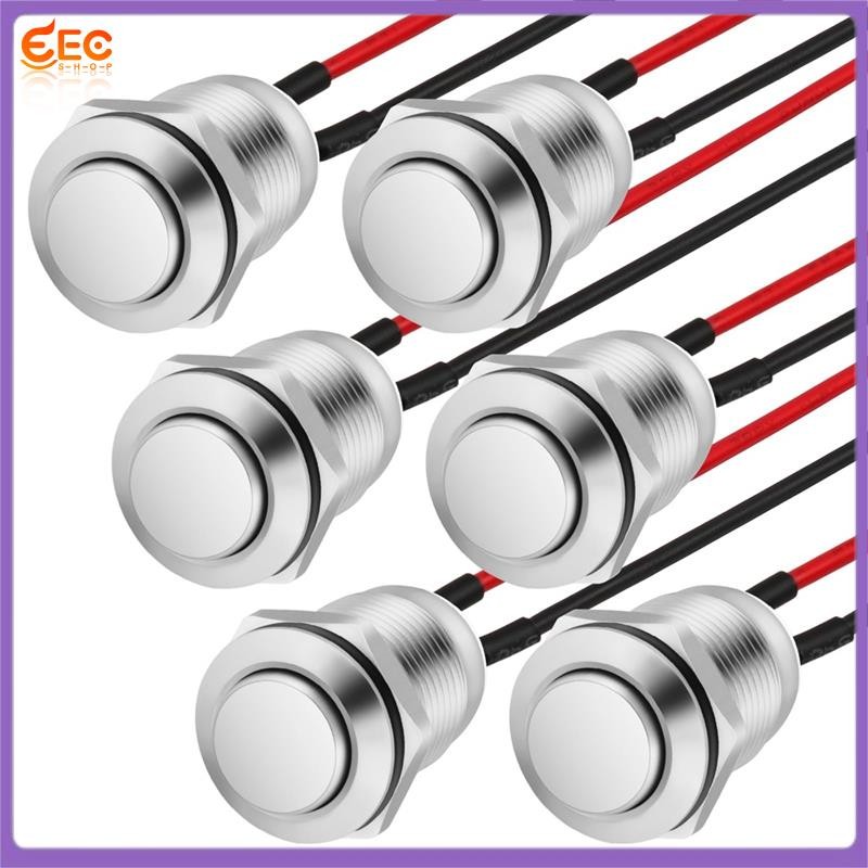 [] 6pcs Pressure Switches,12 mm Momentary Pressure Switch, Metal ...