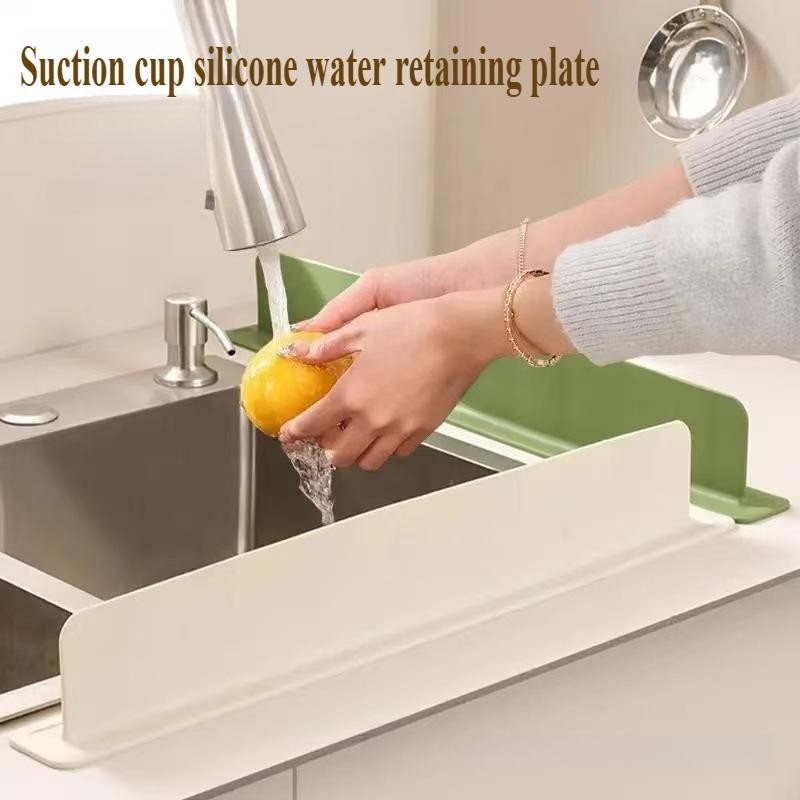 Upgraded Kitchen Water Baffle Sink Edge Splash Barrier Silicone ...