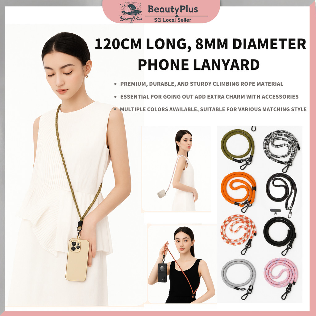 【SG STOCK】Thick Rope Mobile Phone Lanyard Crossbody Back Halter Strong ...