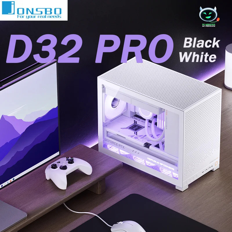 JONSBO D32 PRO Black MATX Desktop Small PC Case Transparent Adjustable ...