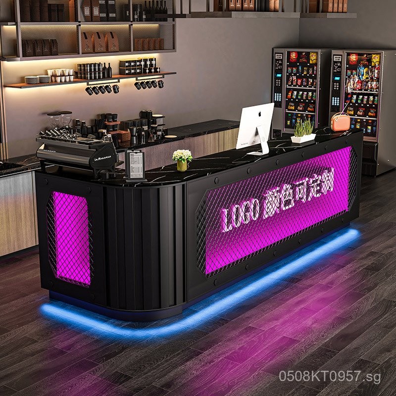 BBQ Restaurant Milk Tea Shop Bar Counter Retro Water Bar Counter ...