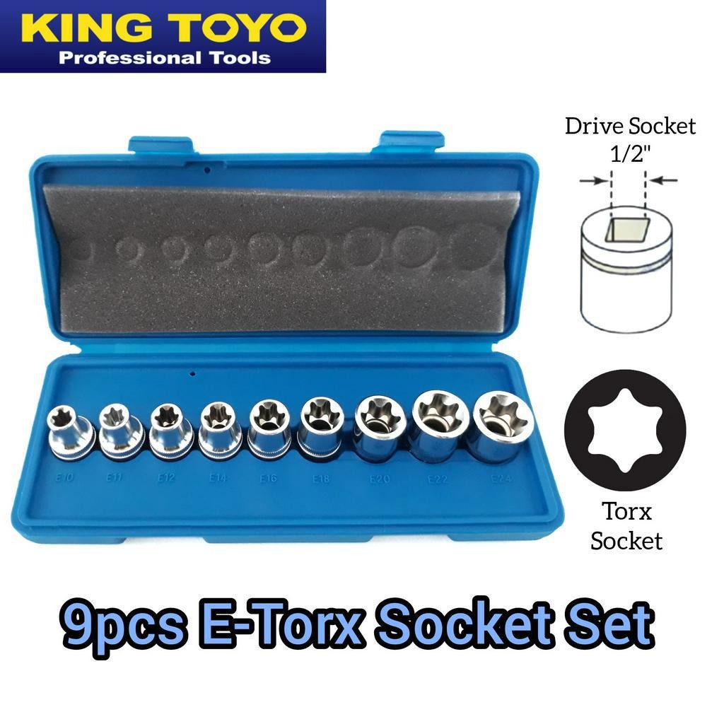 King Toyo 9pcs E-Torx Box Socket Set For Automotive And Machinery Car ...