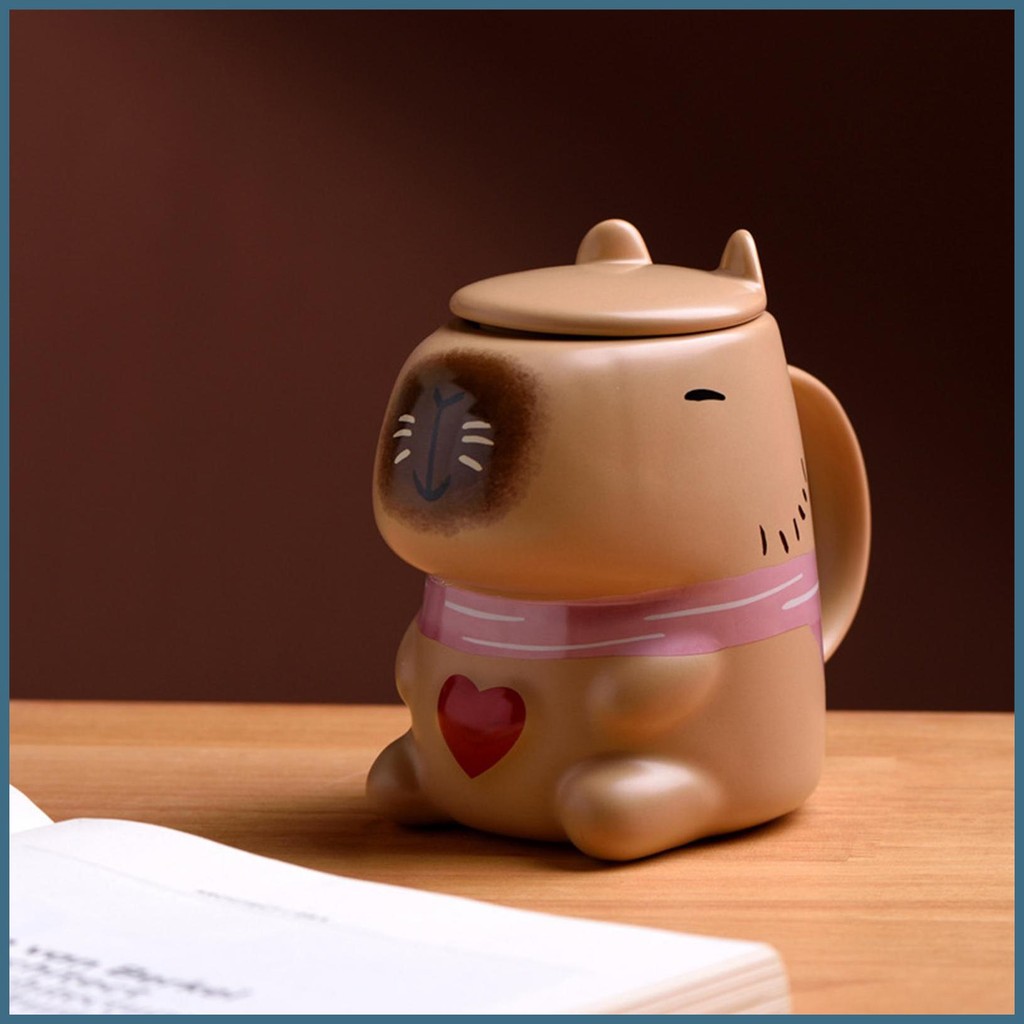Cute Capybara Mug Capybara With Heart Mug Cartoon Capybara Funny Animal ...