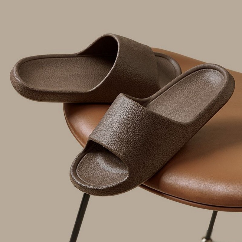 Unisex Slippers Solid Color Simple Non-Slip Soft Sole Slides Bath ...
