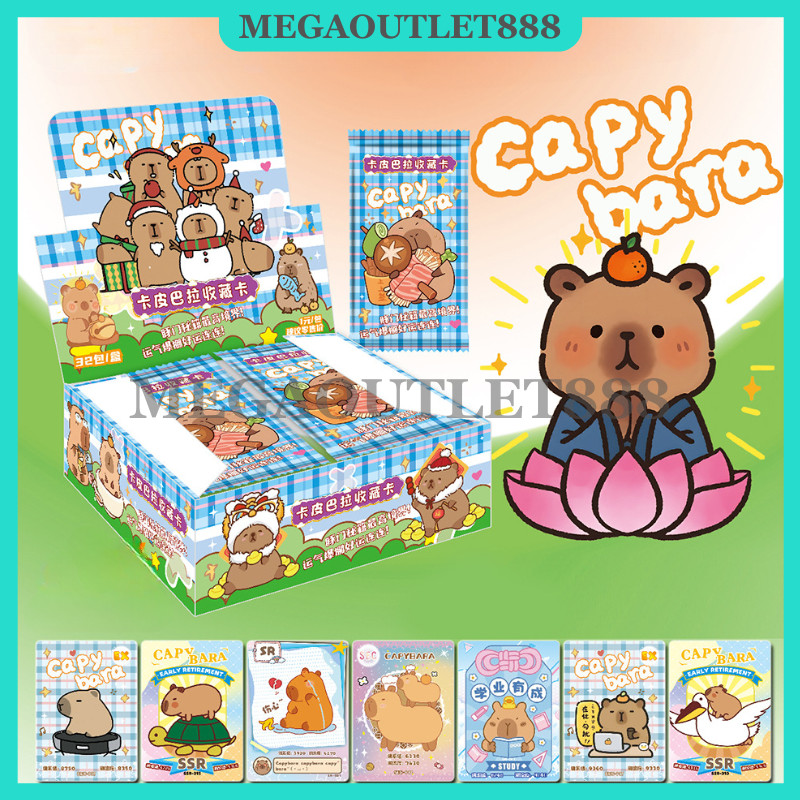 160PCS Capybara Card Collective Capy Bara Trading Collection Cards Children’s Animation Kapibara ...