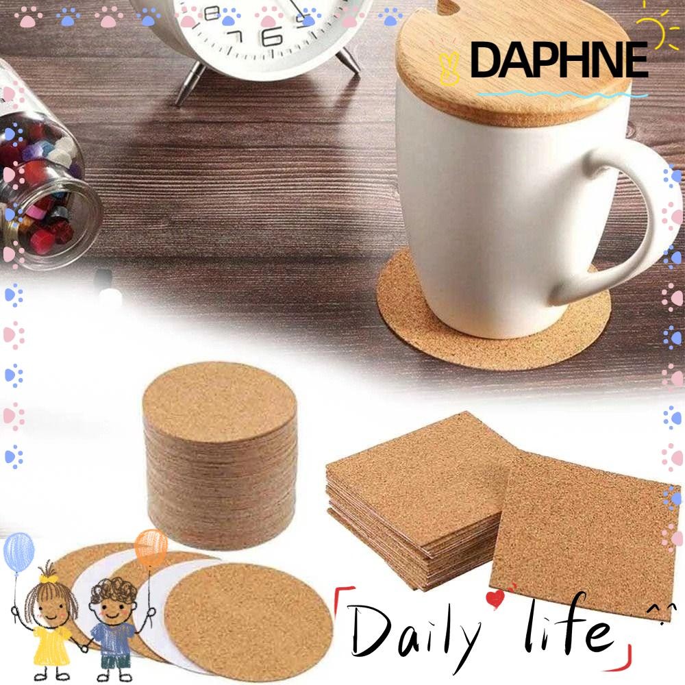 DAPHNE Water Cup Mat, Square Circular Wooden Coaster, Easily Clean Heat ...