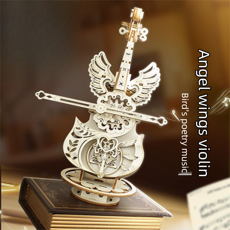 Healing Cello Music Box 丨 Wooden Three-Dimensional Puzzle+Decompression ...